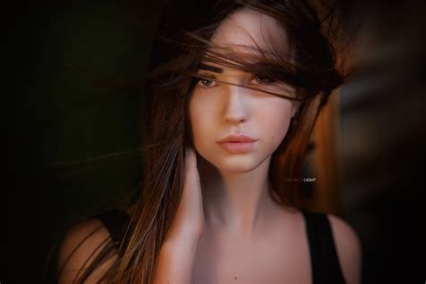 Wallpaper Id 1226537 1080p Zachar Rise Bare Shoulders Looking At Viewer Long Hair Simple
