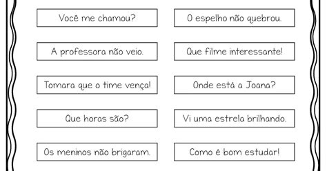 Atividade Tipos De Frases