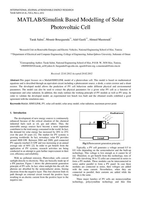 pdf matlab simulink based modelling of solar photovoltaic cell