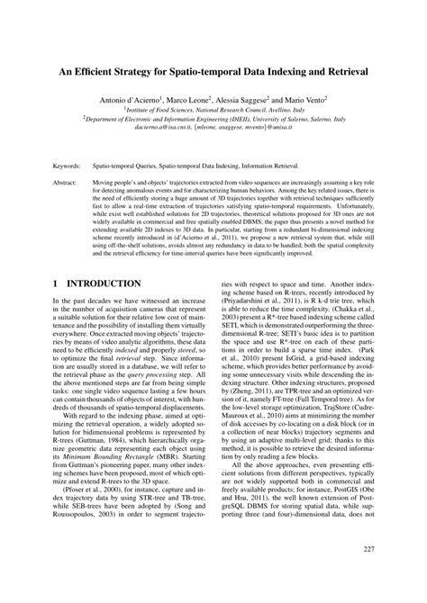 pdf an efficient strategy for spatio temporal data indexing and retrieval