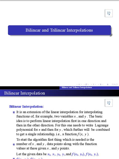 bilinear and trilinear interpolation lecture with audio pdf interpolation mathematics