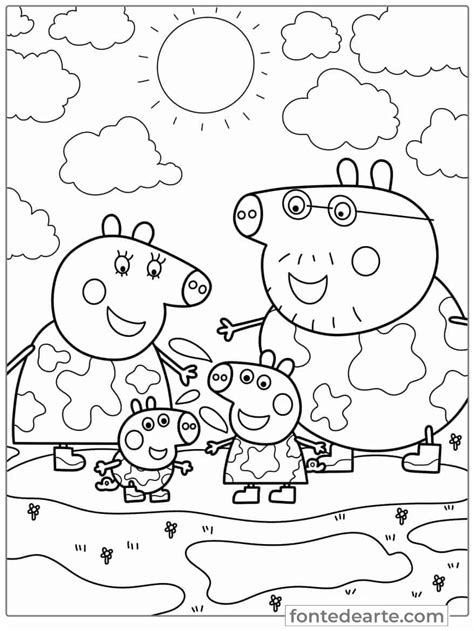 Desenhos da Peppa Pig Para Colorir Imprimir PDF Grátis