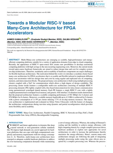 pdf towards a modular risc v based many core architecture for fpga hot sex picture