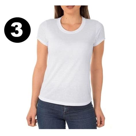 kit 3 camisetas baby look feminina 100 poliester para sublimação