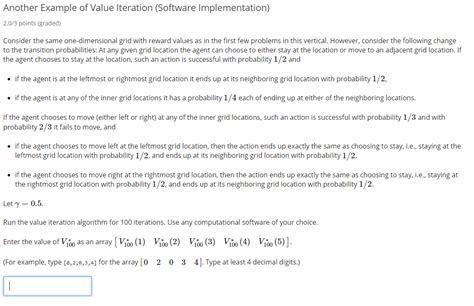 recall from lecture the value iteration update rule