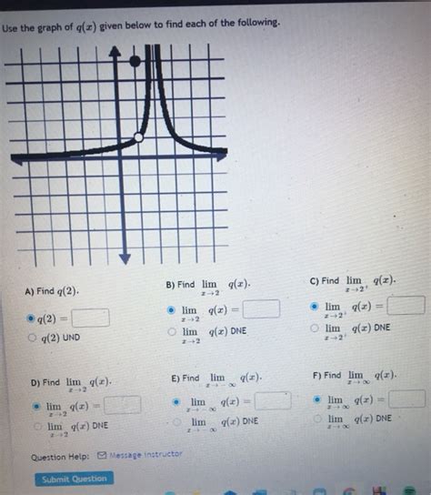 solved use the graph of a given below to find each of the
