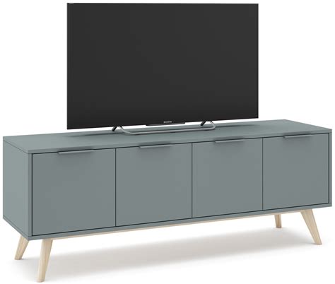 Szafka RTV Zielona 140x40x53 Cm Skandynawski Styl Marckeric Meble