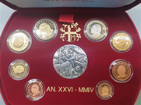 Vatikan Vatican 3 88 Euro Medaille 2004 KMS Kursmünzensatz OVP Papst