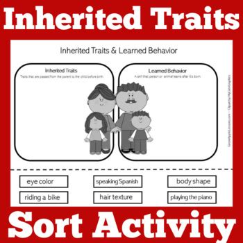 Inherited Traits Learned Behaviors Worksheet Activity Genes