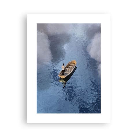 Obraz Plakat Życie podróż niewiadoma 30x40cm Łódka Jezioro