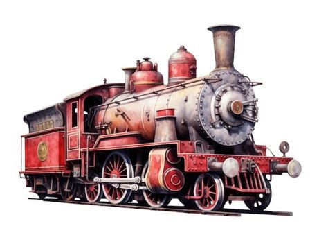 Tren Con Locomotora De Vapor Serie Ov Aislado Sobre Fondo Blanco Foto