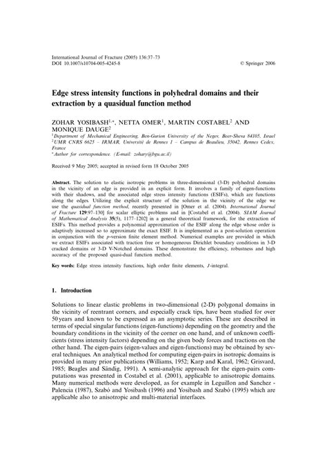pdf edge stress intensity functions in polyhedral domains and their extraction by a quasidual