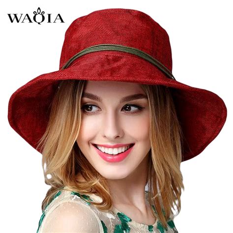 2017 Summer Hats For Women Fashion Vintage Linen Beach Hat Outdoor