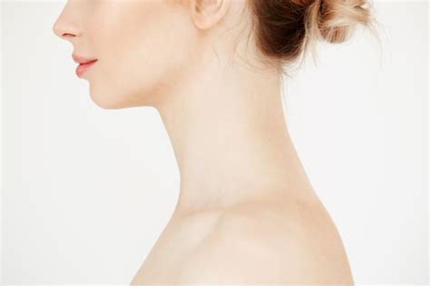 Bouchent Le Profil De La Belle Fille Nue Avec Une Peau Propre Et Saine