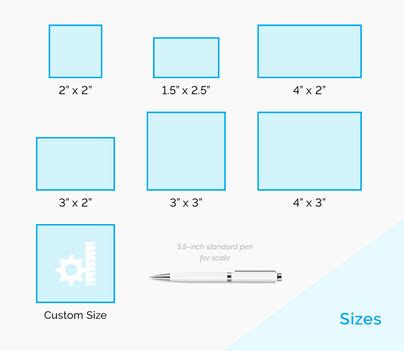 Sticker Sizes Chart