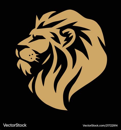 Lion Gold Logo Template Royalty Free Vector Image