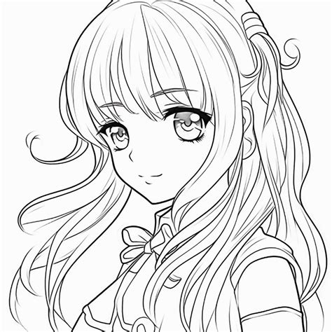 Dibujo De Chica Anime Para Colorear