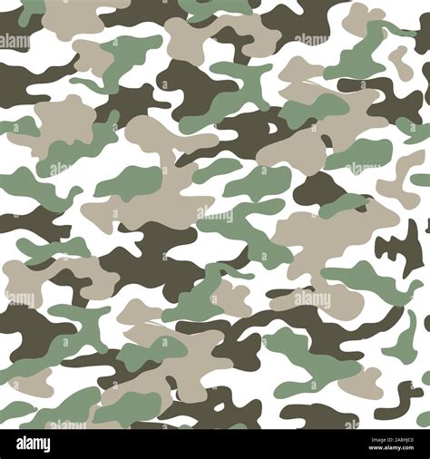 Camouflage Seamless Pattern Army Background In Green Shades Abstract