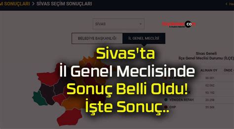 Sivas ta İl Genel Meclisinde Sonuç Belli Oldu İşte Sonuç Büyük Sivas