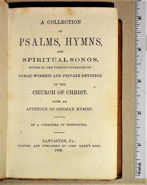 A Collection Of Psalms Hymns And Spiritual Songs Suited To The