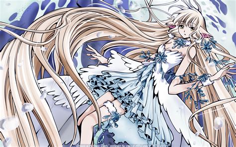 Blonde Hair Brown Eyes Chii Chobits Clamp Dress Long Hair Tsubasa Reservoir Chronicle Water