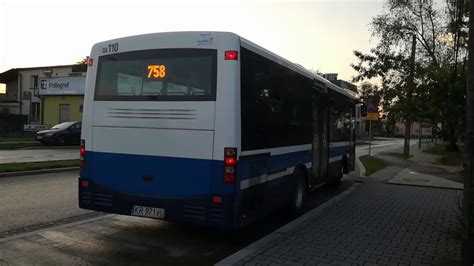 MPK Kraków Autosan M09LE Sancity DA110 Linia 758 kierunek Rybitwy