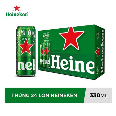 Thùng Bia Heineken 24 Lon Cao Sleek 330ml Lon Tiki