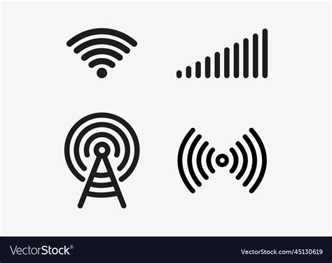 Wireless Signal Web Icon Set Wi Fi Icons Vector Image