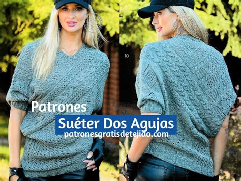 Patrones de Suéter Asimétrico Dos Agujas