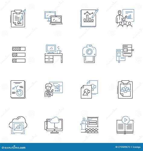 Research Methodology Linear Icons Set Sampling Survey Quantitative