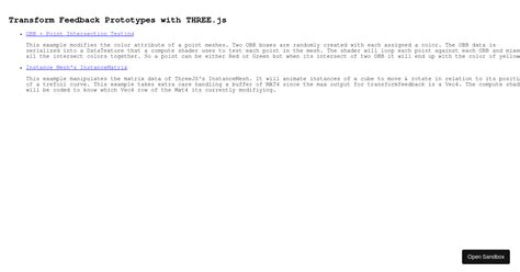 Threejs Transformfeedback Compute Codesandbox