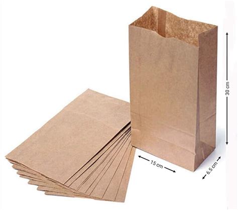 20 X Brown Kraft Block Bottom Paper Bags Pack Of 20 Heavy Duty Eco