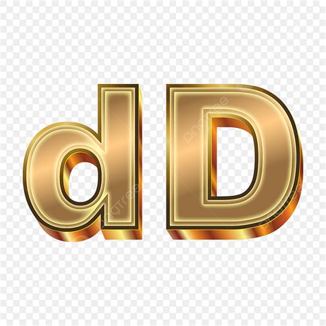 Letras Doradas 3d D Sobre Fondo Transparente PNG Letras D Re Dorado