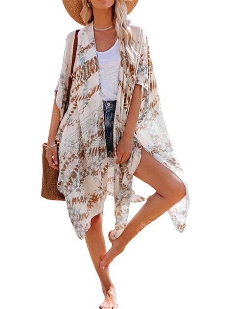 Bademode Pareos Strandkleider Tyidalin Damen Kimono Cardigan Sommer
