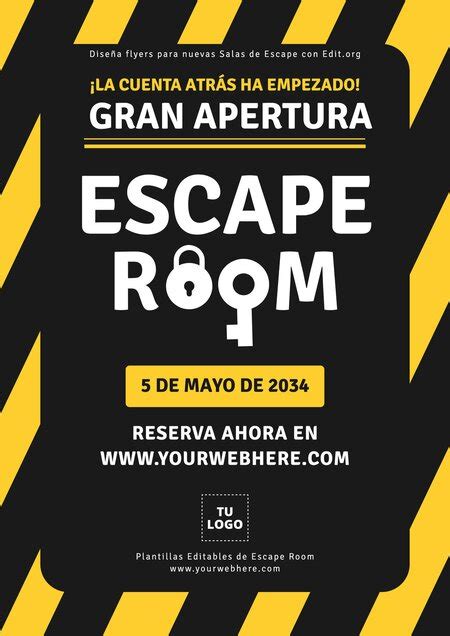 Diseña flyers de Escape Room con plantillas online