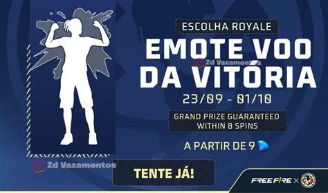Escolha Royale Free Fire Como Conseguir Emote Voo da Vitória PS Verso