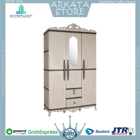 Jual LEMARI PAKAIAN PLASTIK 3 PINTU CERMIN LACI OLYMPLAST OTC 3PL