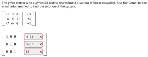 solved the given matrix is an augmented matrix representing