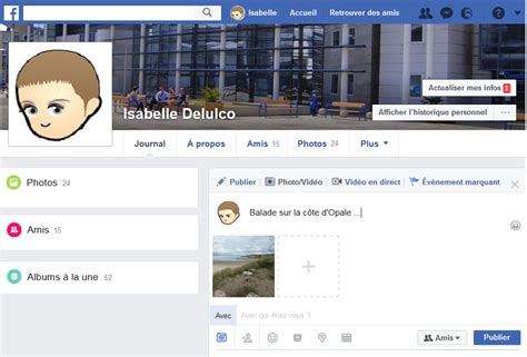 Isabelle est sur le point de publier une photo sur son réseau social