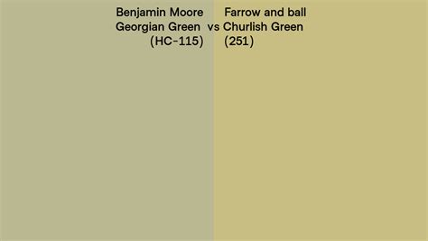 Benjamin Moore Georgian Green HC 115 Vs Farrow And Ball Churlish