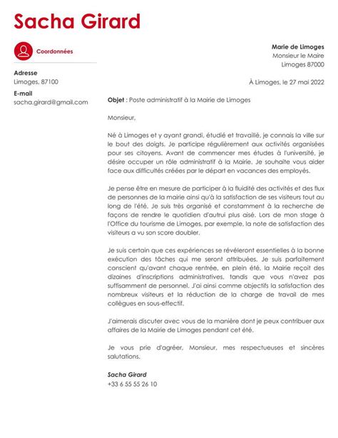 Lettre De Motivation Pour Un Job D T En Exemples