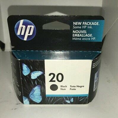 HP 20 Black Ink Cartridge C6614D New Genuine Sealed Date 10 2014