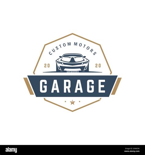 Muscle Car Logo Template Vector Design Element Vintage Style For Label