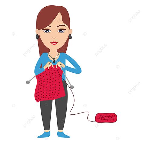Woman Knitting Illustration Vector On White Background Illustration