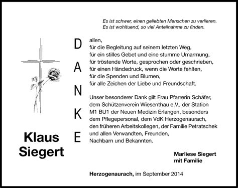 Traueranzeigen Von Klaus Siegert Trauer Nn De