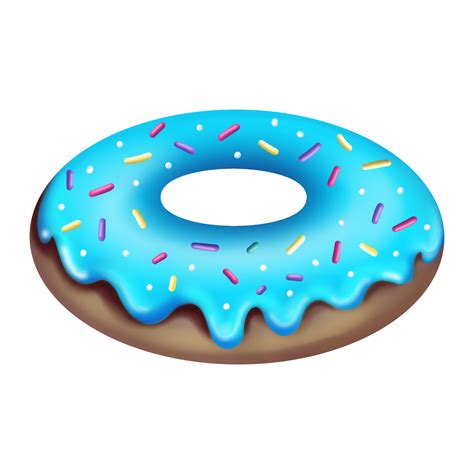 Delicious Donut With Icing And Sprinkles 19551768 PNG