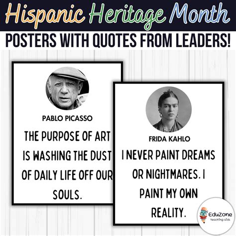 Inspiring Quotes From Hispanic Leaders Hispanic Heritage Month Posters