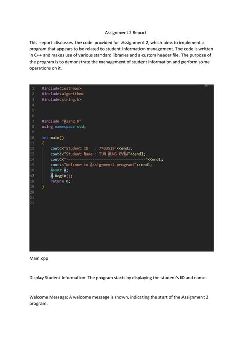 assignment 2 report csci 251 assignment 2 report this report discusses the code provided for