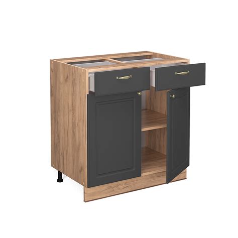 K Chenunterschrank Fame Line Anthrazit Gold Goldkraft Eiche Cm