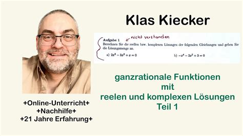 YT545 Mathematik Ganzrationale Funktionen Mit Reellen Und Komplexen